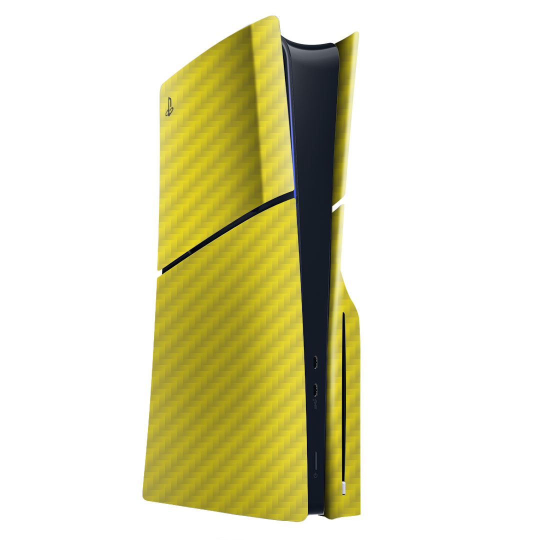 New PlayStation 5 Yellow Carbon Fiber Skin COS0003 – GeekIT